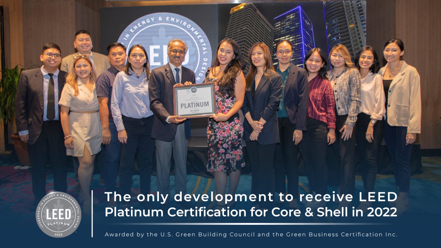 Glas: Awarded as the only LEED-Certified Platinum (Core and Shell) Development for 2022